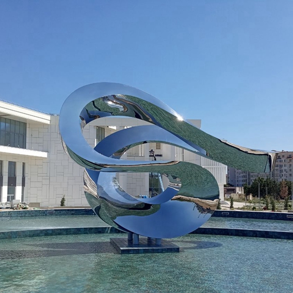 Large Stainless Steel Sculpture Abstract Zephyr Monument - SINO SCULPTURE
